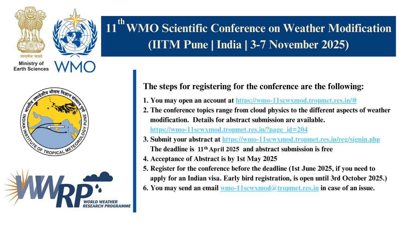 11th WMO Scientific Conference on Weather Modification (3-7 Nov 2025)